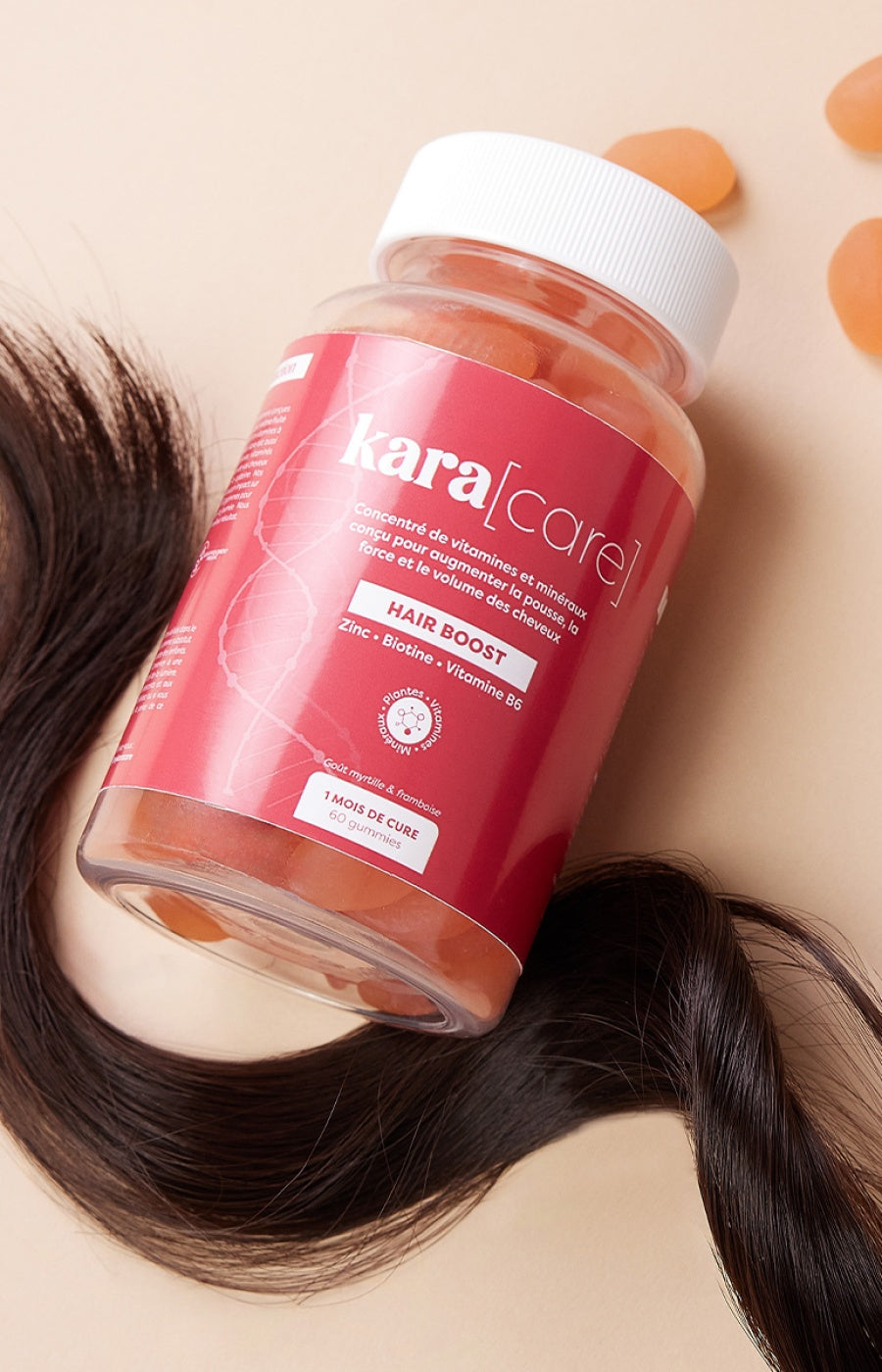 Gummies fortifiants - Hair Boost - Framboise - 1 mois - My Karacare ...